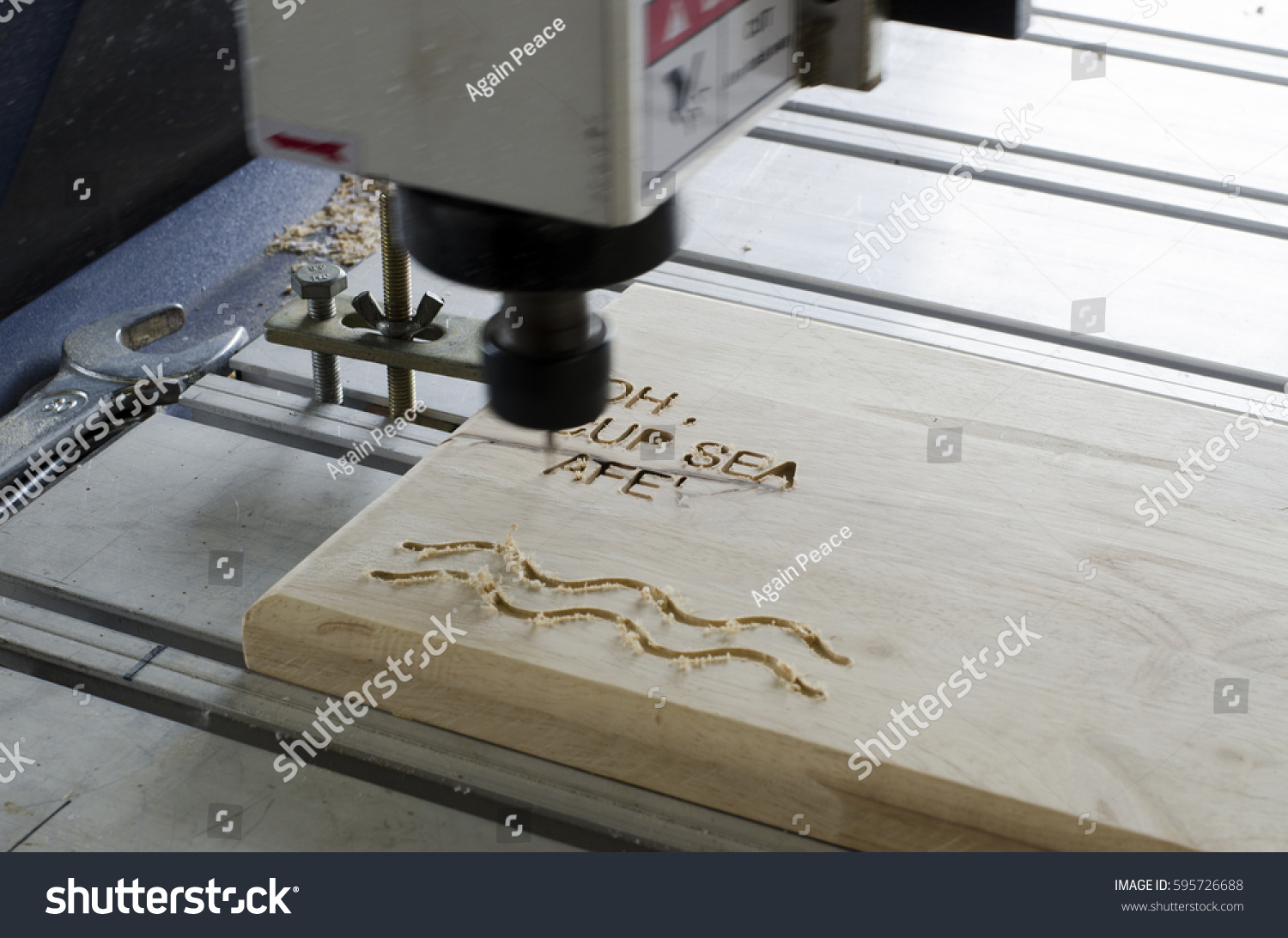 Flatbed Cnc Machine Working Stock Photo 595726688 | Shutterstock