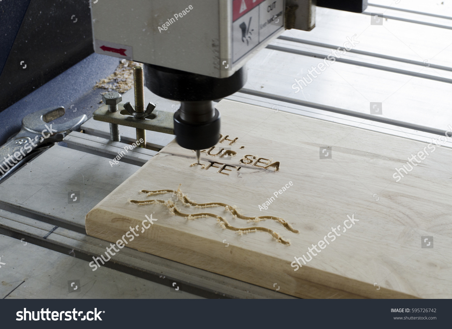 Flatbed Cnc Machine Working Stock Photo 595726742 | Shutterstock