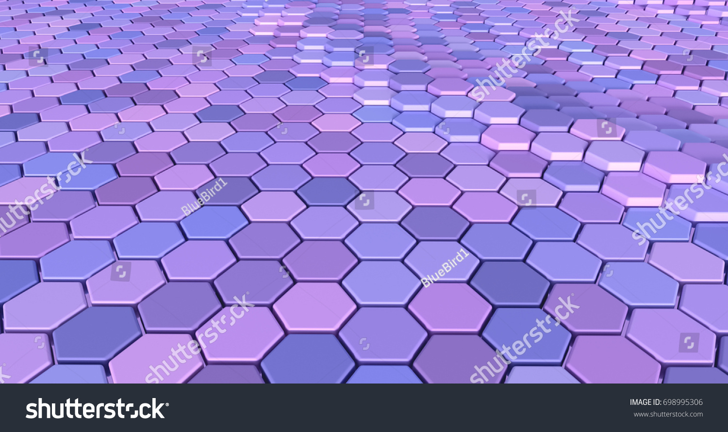 Floating Surface Made Hexagons 3d Rendering Stock Illustration ...