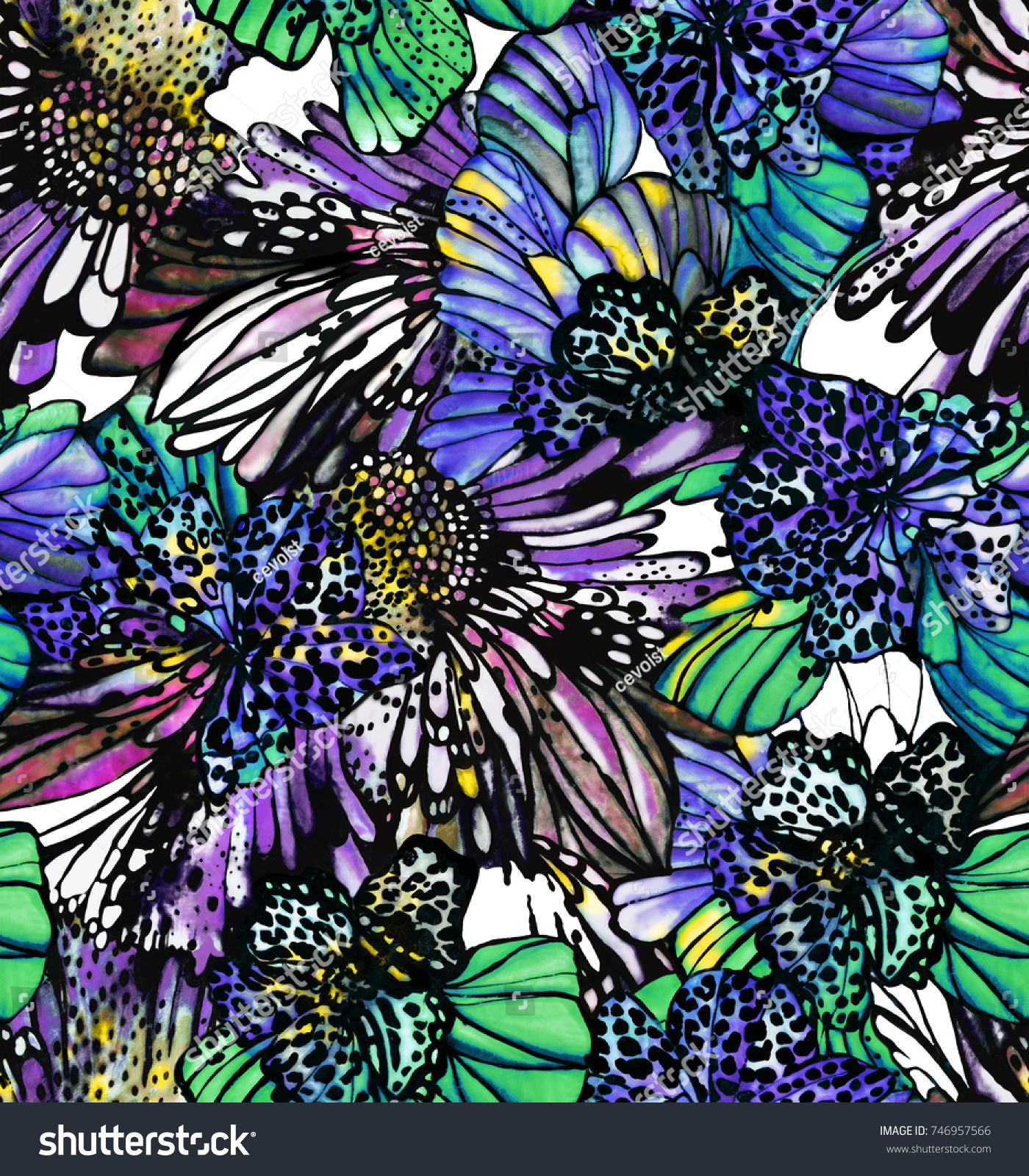 Flowers Pattern Stock Illustration 746957566 | Shutterstock