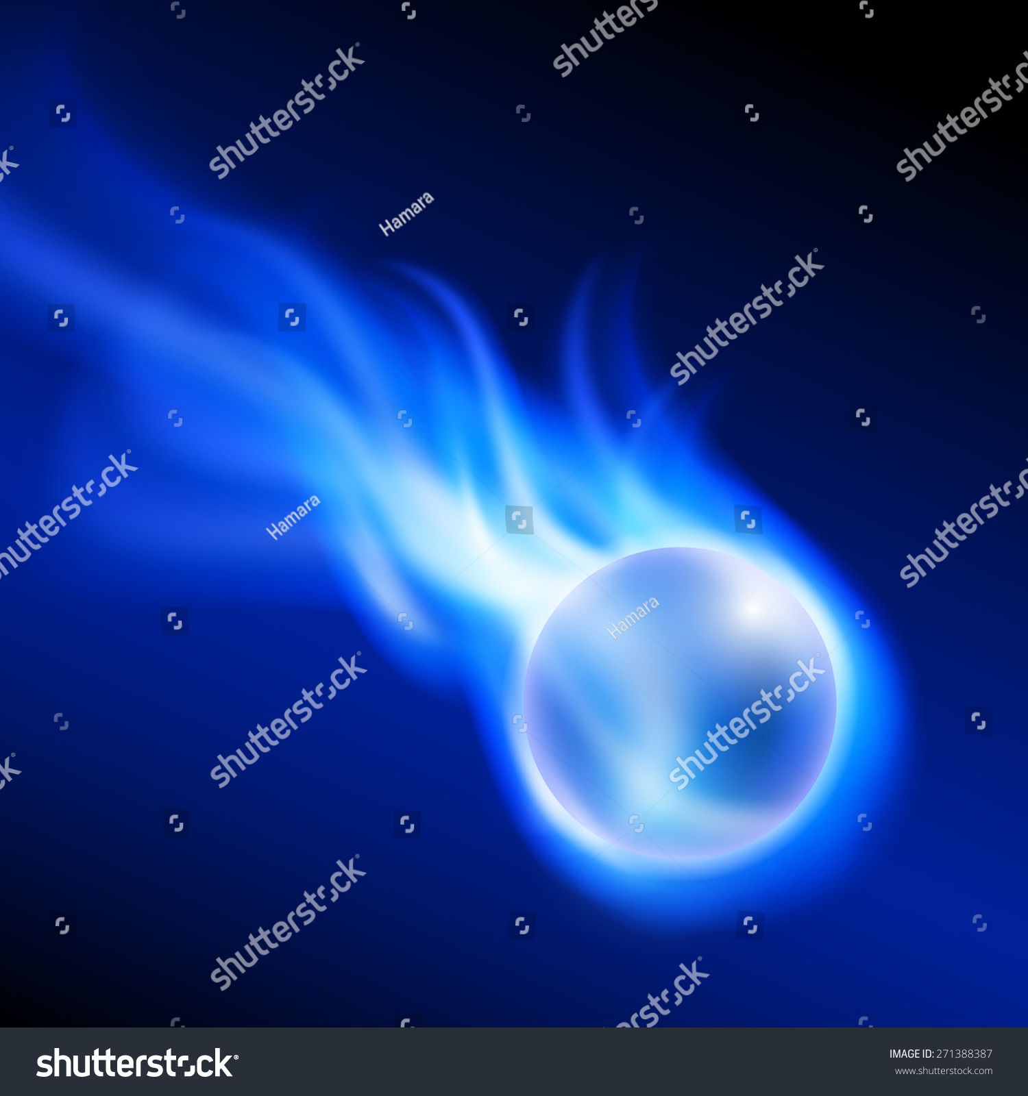 Flying Burning Ball On Blue Fire Stock Illustration 271388387 Flying Burning Ball On Blue Fire Stock Illustration 271388387