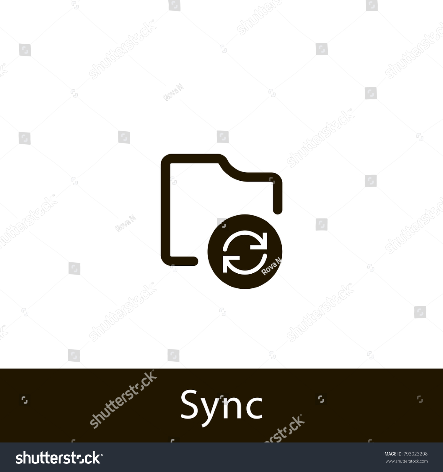 Folder Icon Sync Folder Sign Design Stock Illustration 793023208 ...