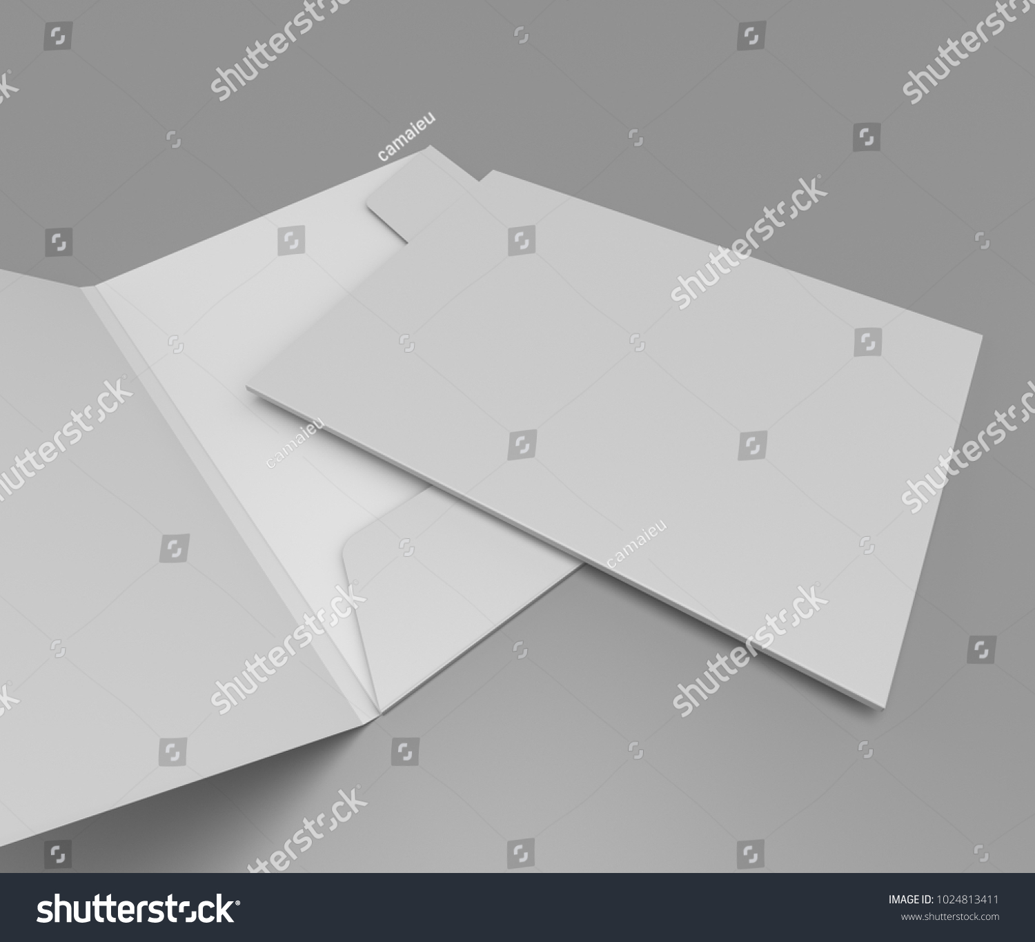 Folder Mockup 3d Render: ilustrações stock 1024813411 | Shutterstock