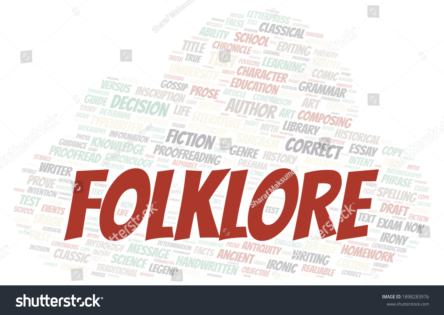 Folklore Typography Word Cloud Create Text Stock Illustration ...