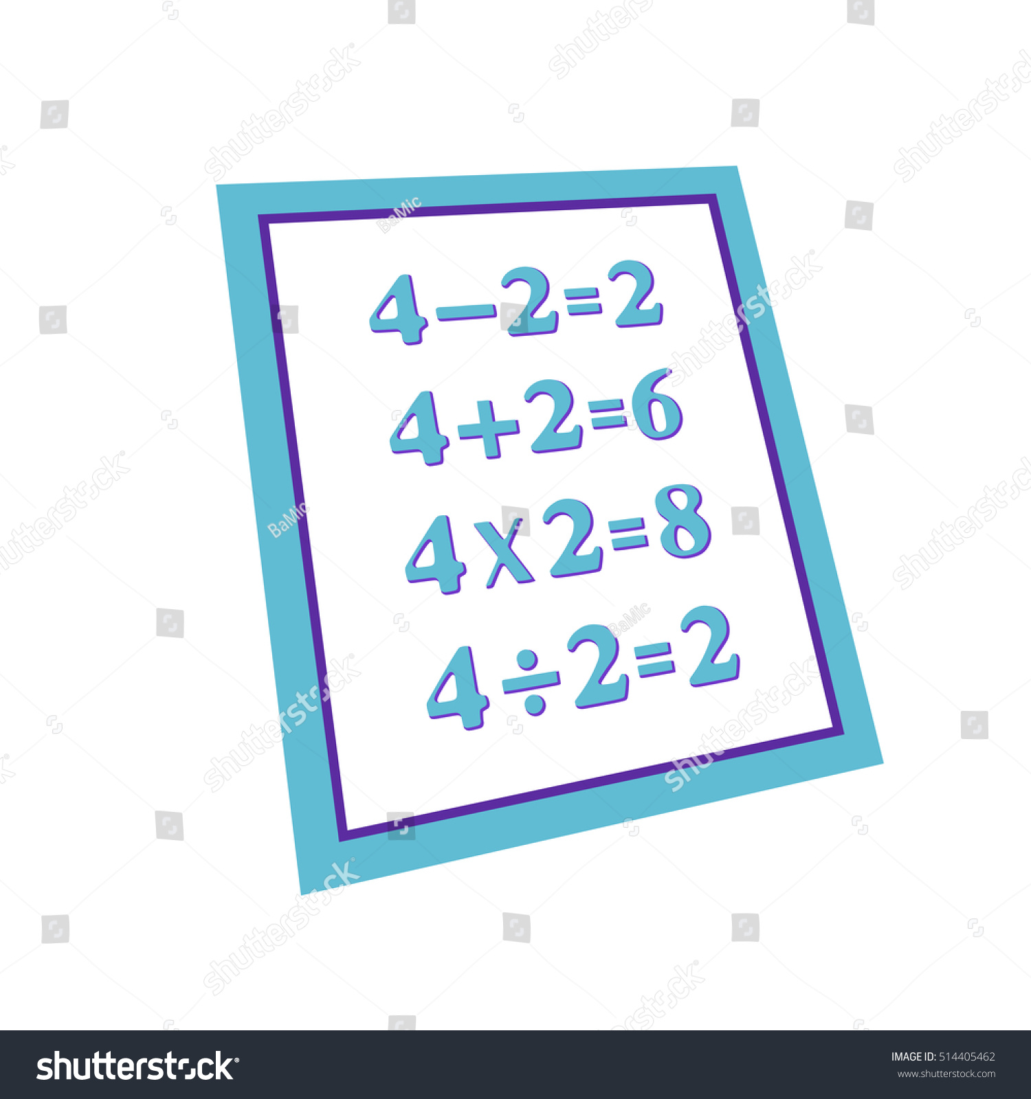 Four Basic Arithmetic Operations Kids On: Ilustración De Stock