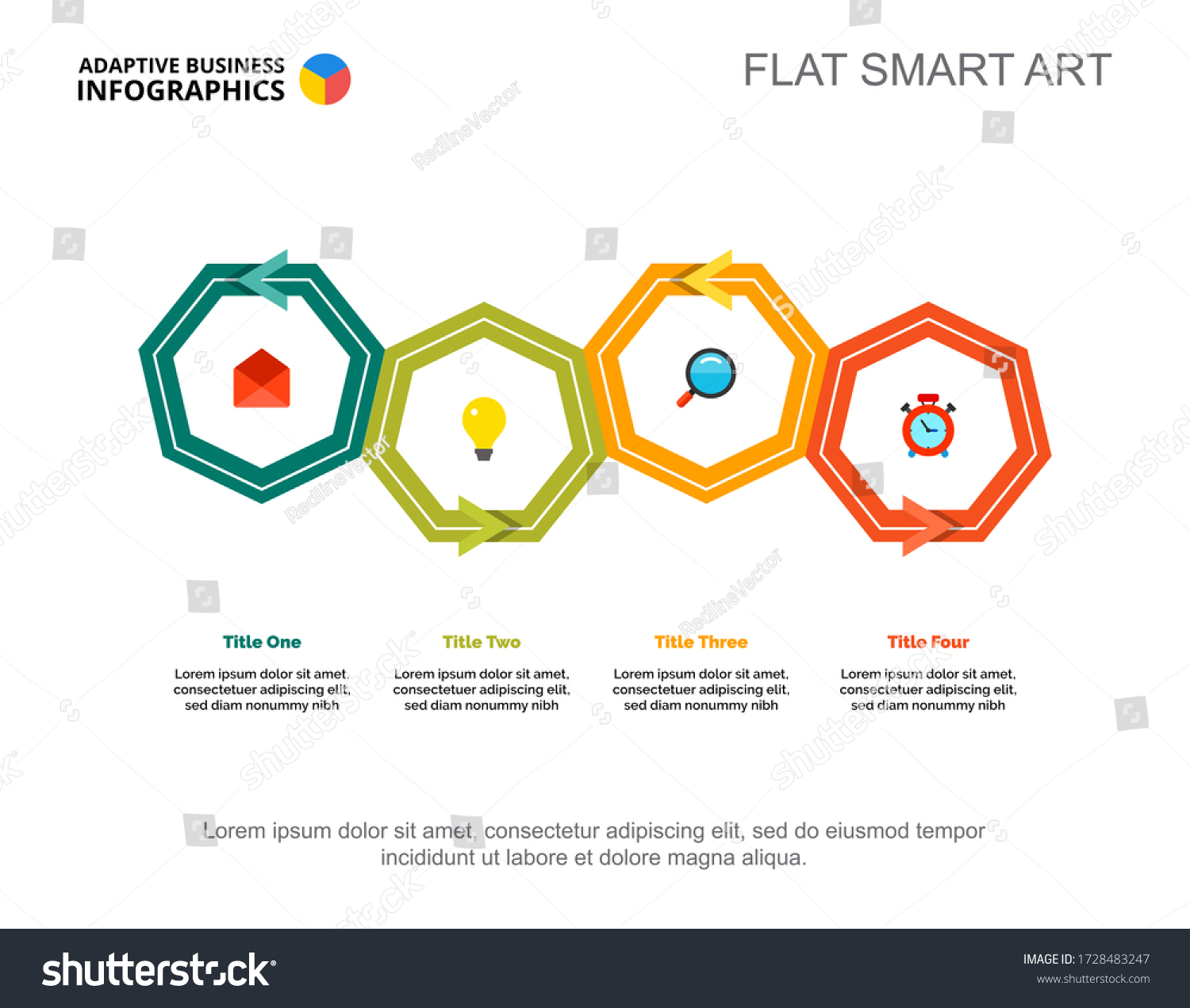 Four Points Process Chart Slide Template Stock Illustration 1728483247 ...