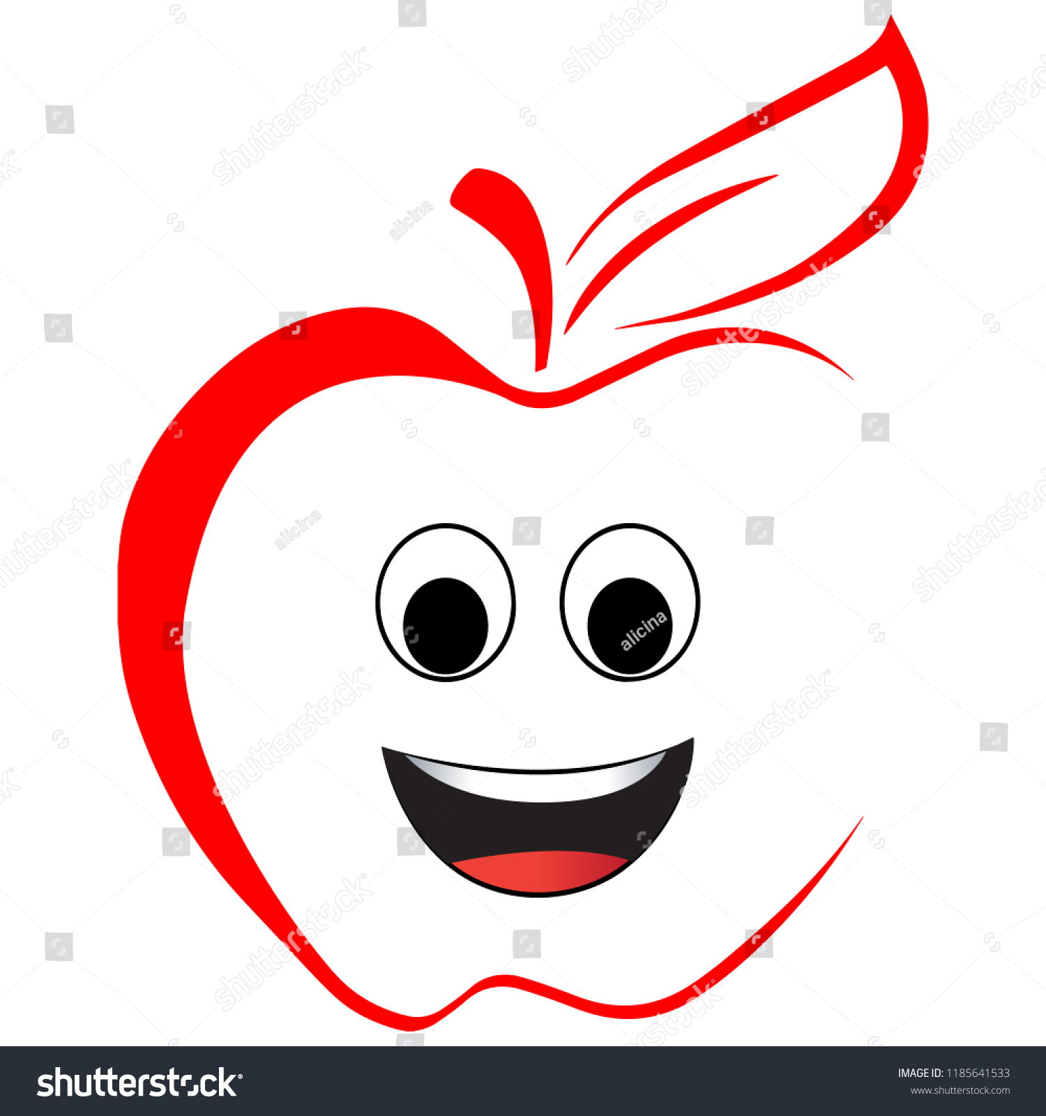 Funny Apples Faces Stock Illustration 1185641533 | Shutterstock