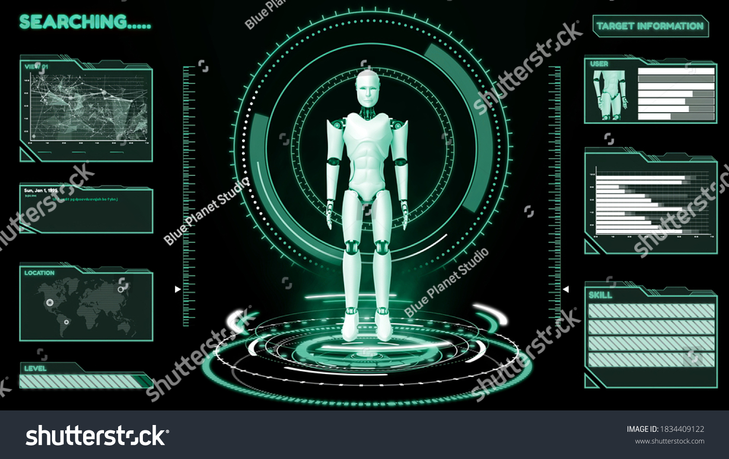 Futuristic Robot Artificial Intelligence Cgi Big Stock Illustration ...