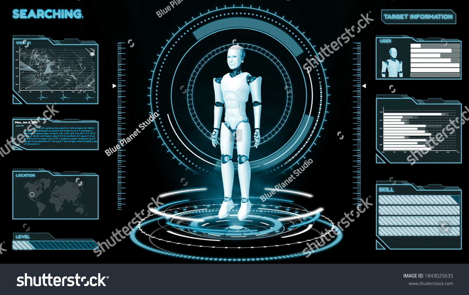 Futuristic Robot Artificial Intelligence Cgi Big Stock Illustration ...