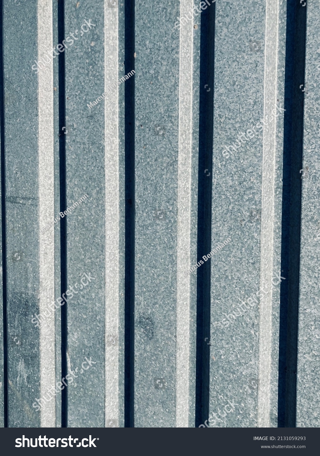 Galvanized Rectangular Vertical Corrugated Sheet Sunlight Stock Photo ...