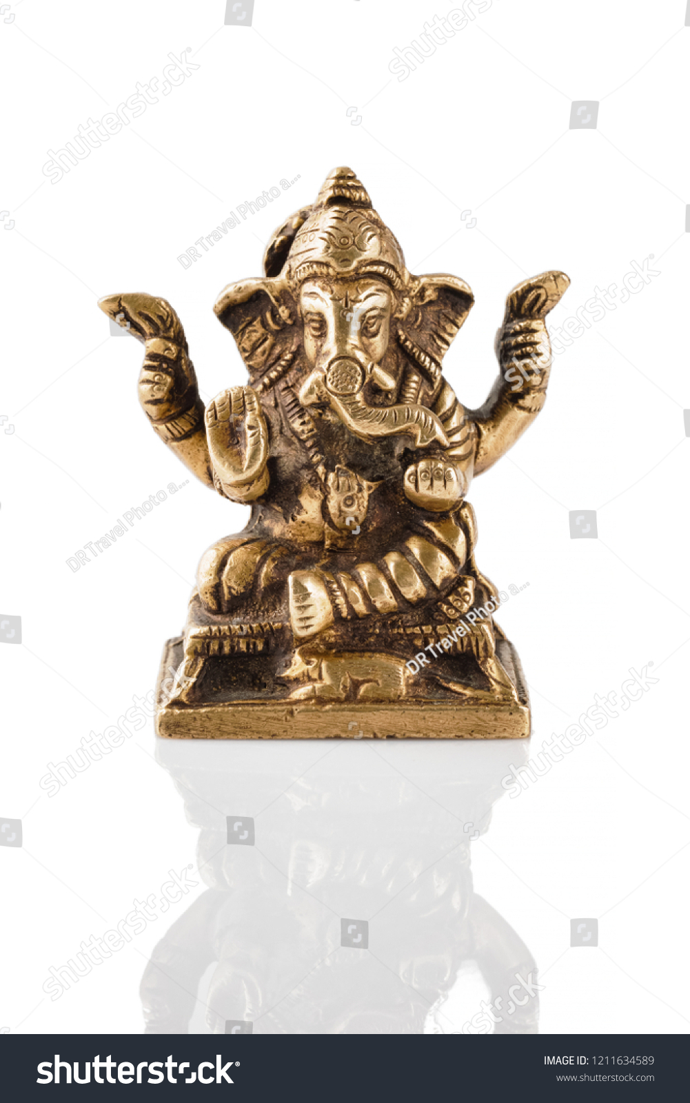 Ganesha Bronze Statue Isolated On White Stock Photo (Edit Now) 1211634589