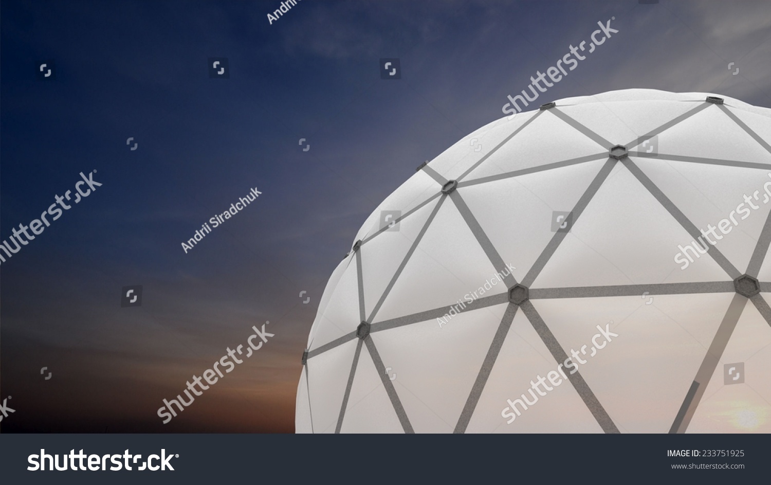Geodesic Dome Render On White Stock Illustration 233751925