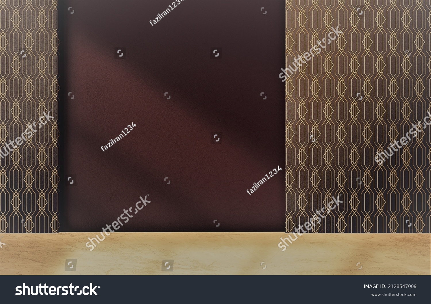Geometric Patterned Wall Empty Room Authentic Stock Photo (Edit Now ...