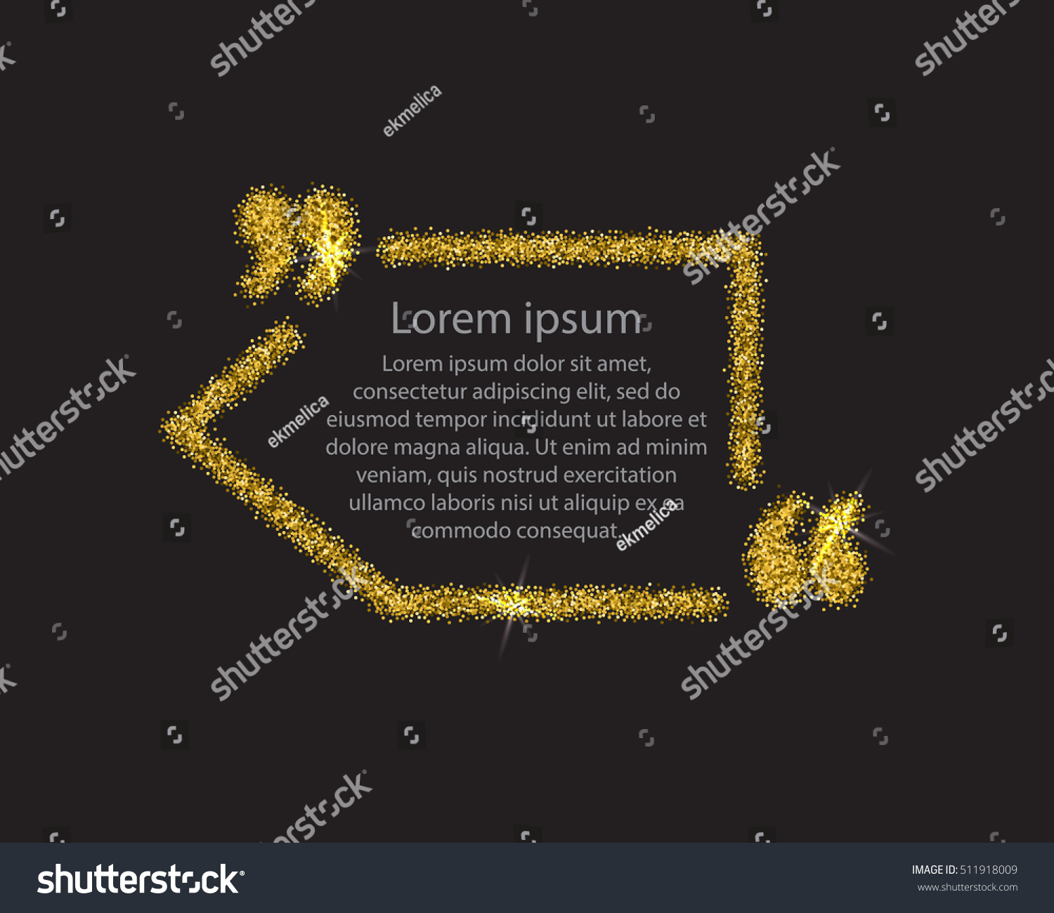 Gold Quotation Mark Speech Bubble Empty Stock Illustration 511918009 ...