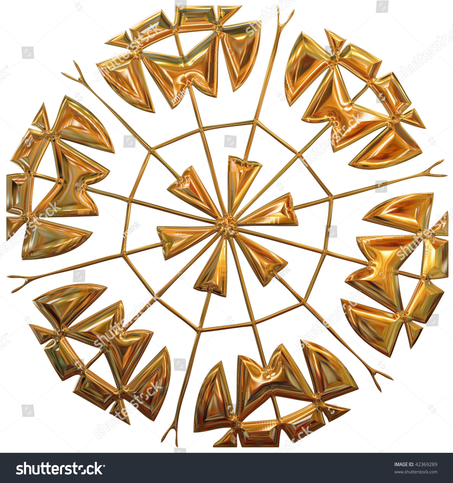 Gold Snowflake Pattern Stock Illustration 42369289