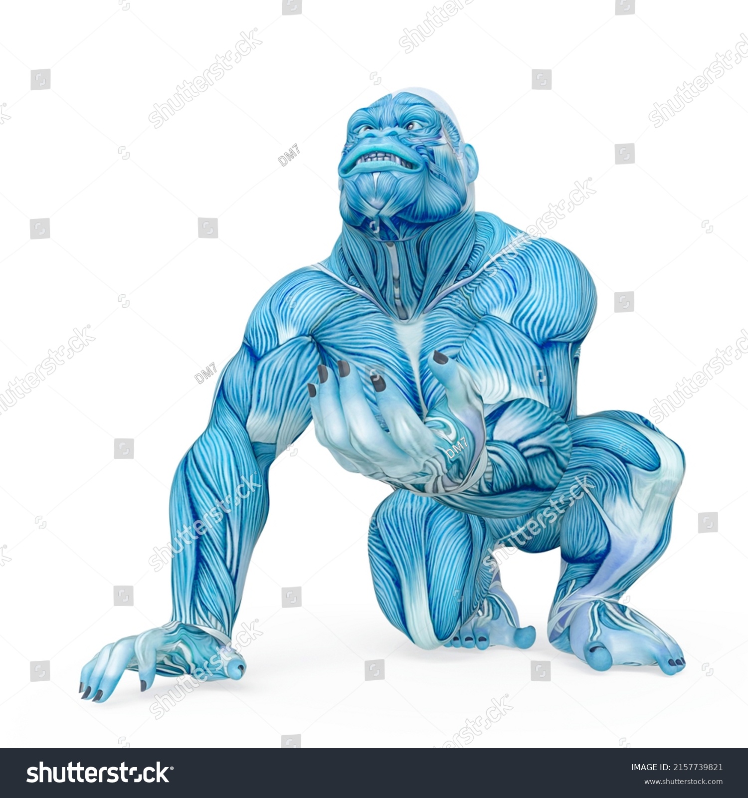 Gorilla Doing Offering Pose On Muscle Stock Illustration 2157739821 Shutterstock