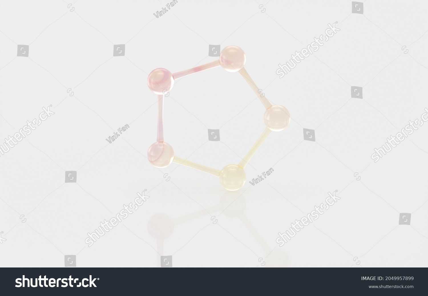 Gradient Molecules White Background 3d Rendering Stock Illustration ...