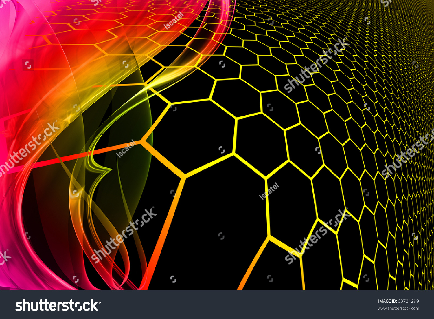 Gradient Silhouette Hexagonal Grid Pattern Stock Illustration 63731299