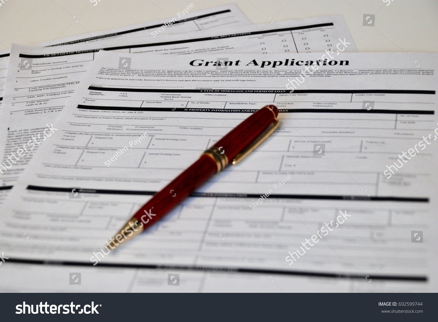 Grant Application Form Stock Photo (Edit Now) 692599744