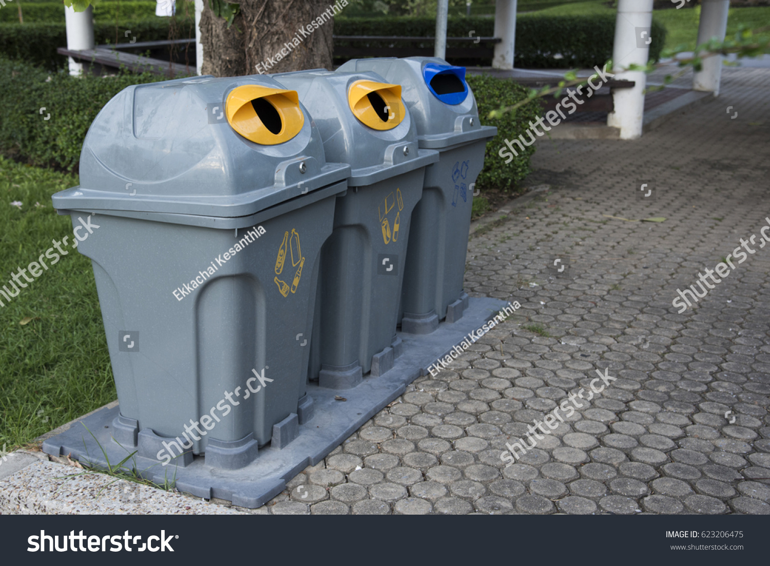 Gray Color Classify Public Bin Stock Photo (Edit Now) 623206475