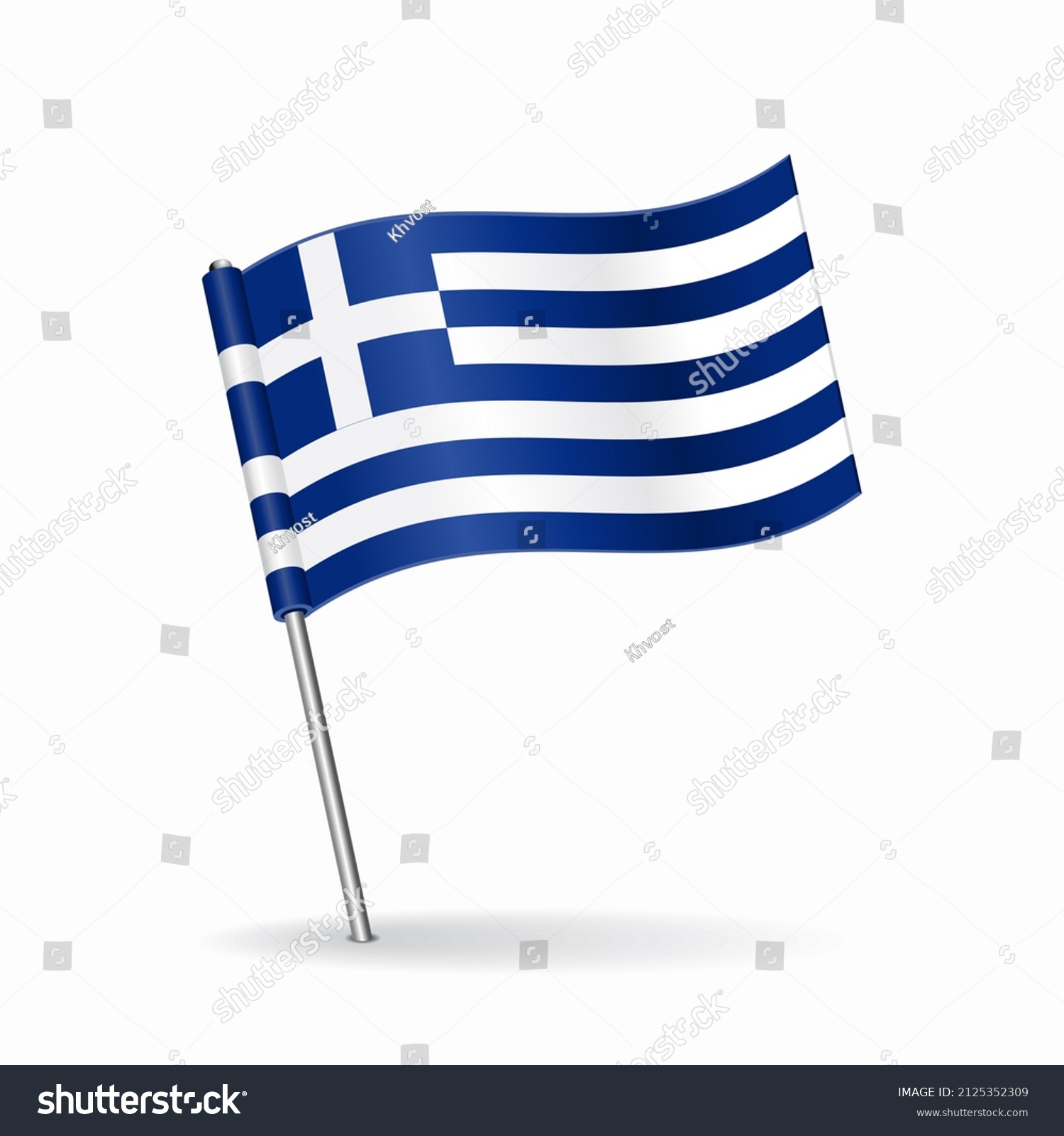 Greek Flag Map Pin Pointer Layout Stock Illustration 2125352309 ...