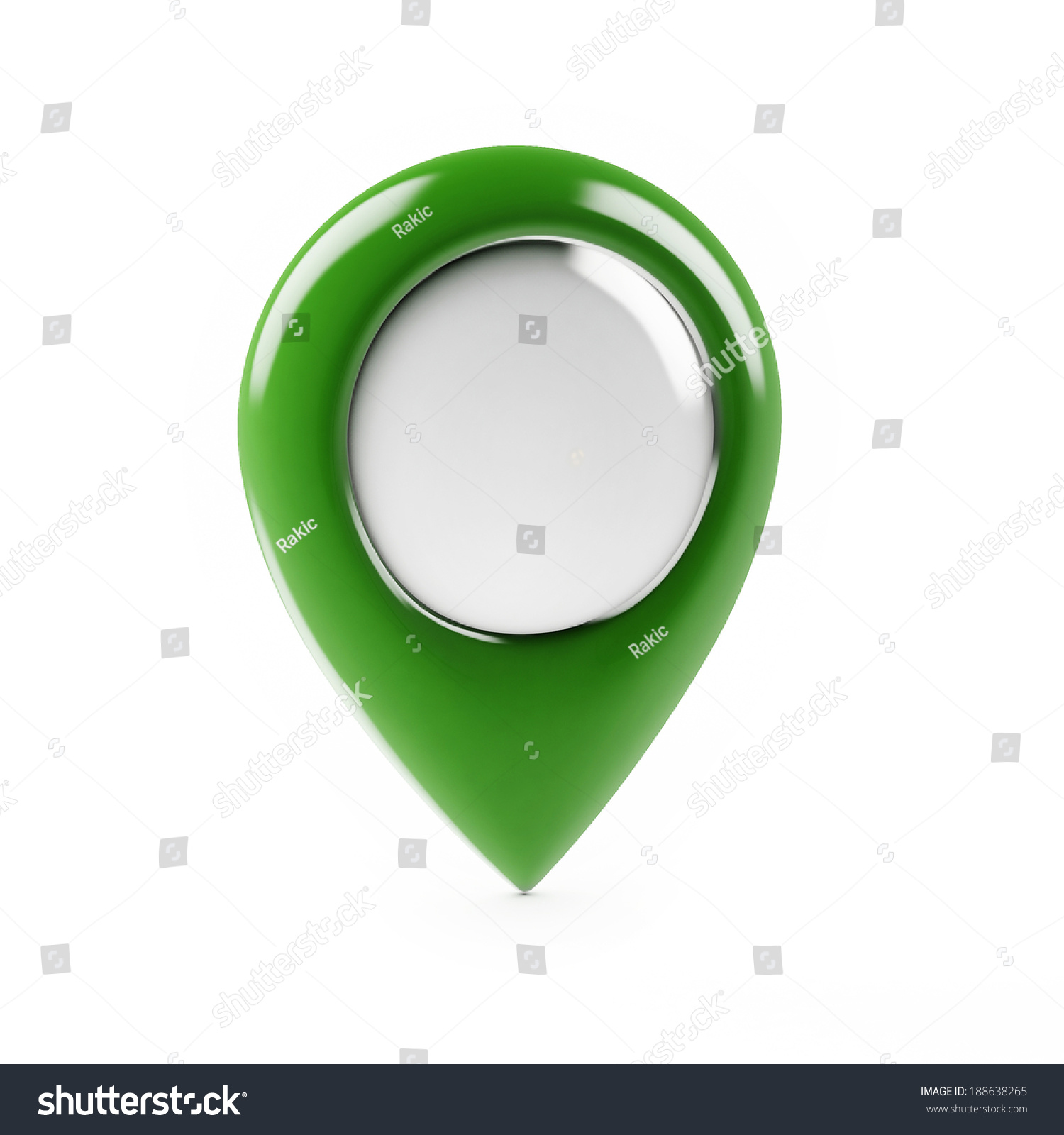 Green Map Pointer Isolated On White Stock Illustration 188638265 ...