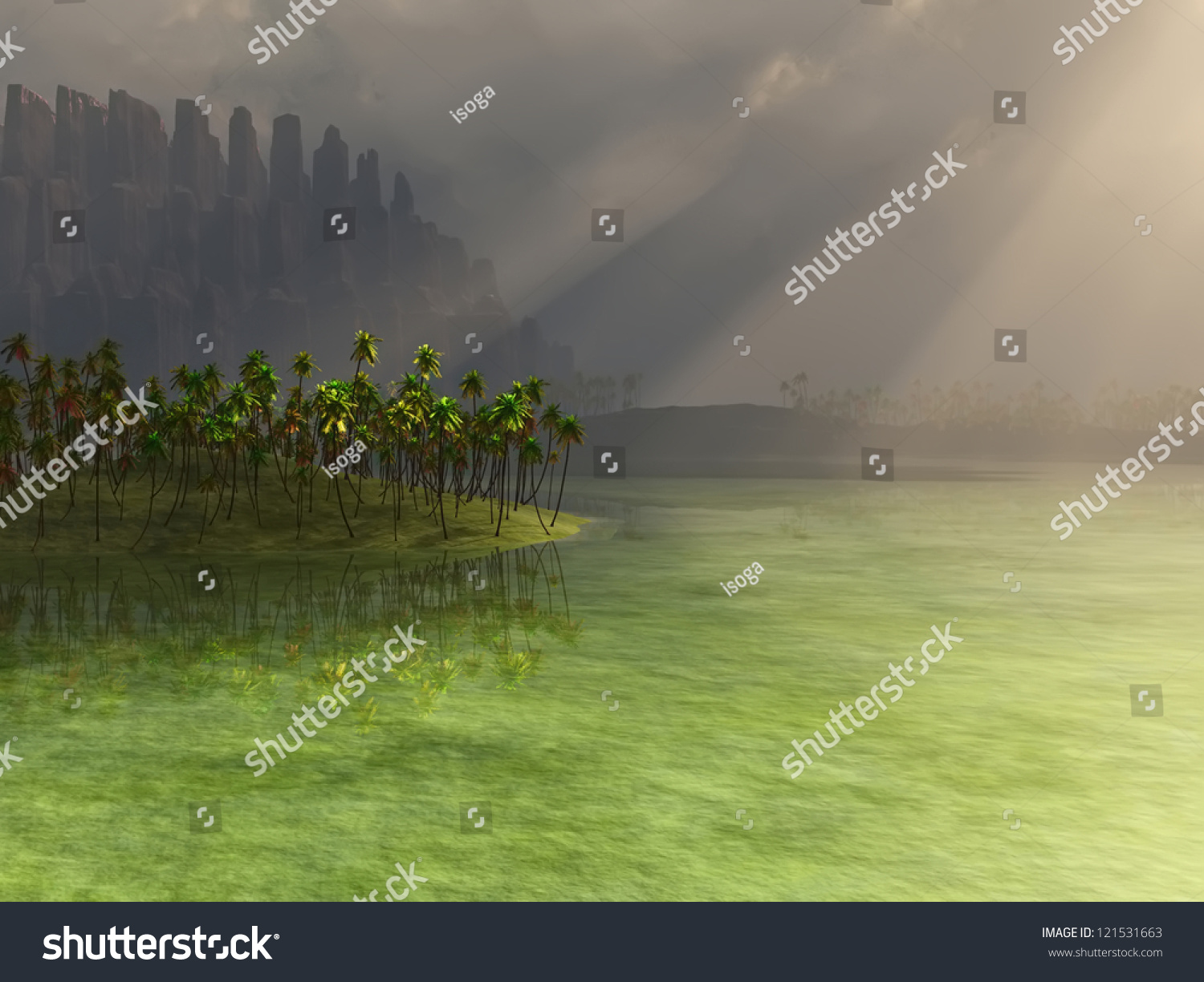 Grim Fantasy Landscape Stock Illustration 121531663 | Shutterstock