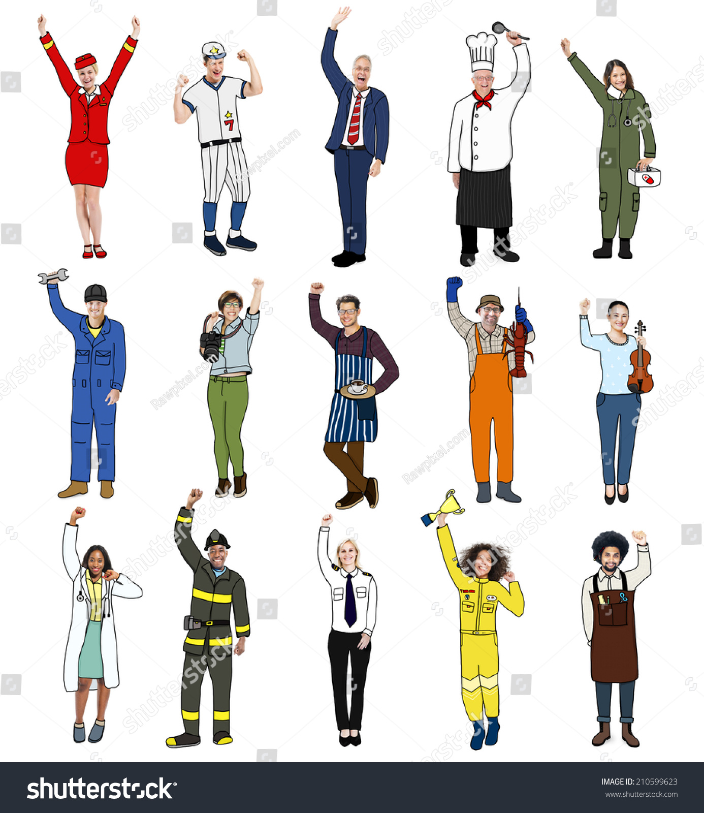Group Diverse Multiethnic People Different Jobs Stock Photo 210599623 ... Group Diverse Multiethnic People Different Jobs Stock Photo 210599623 ...