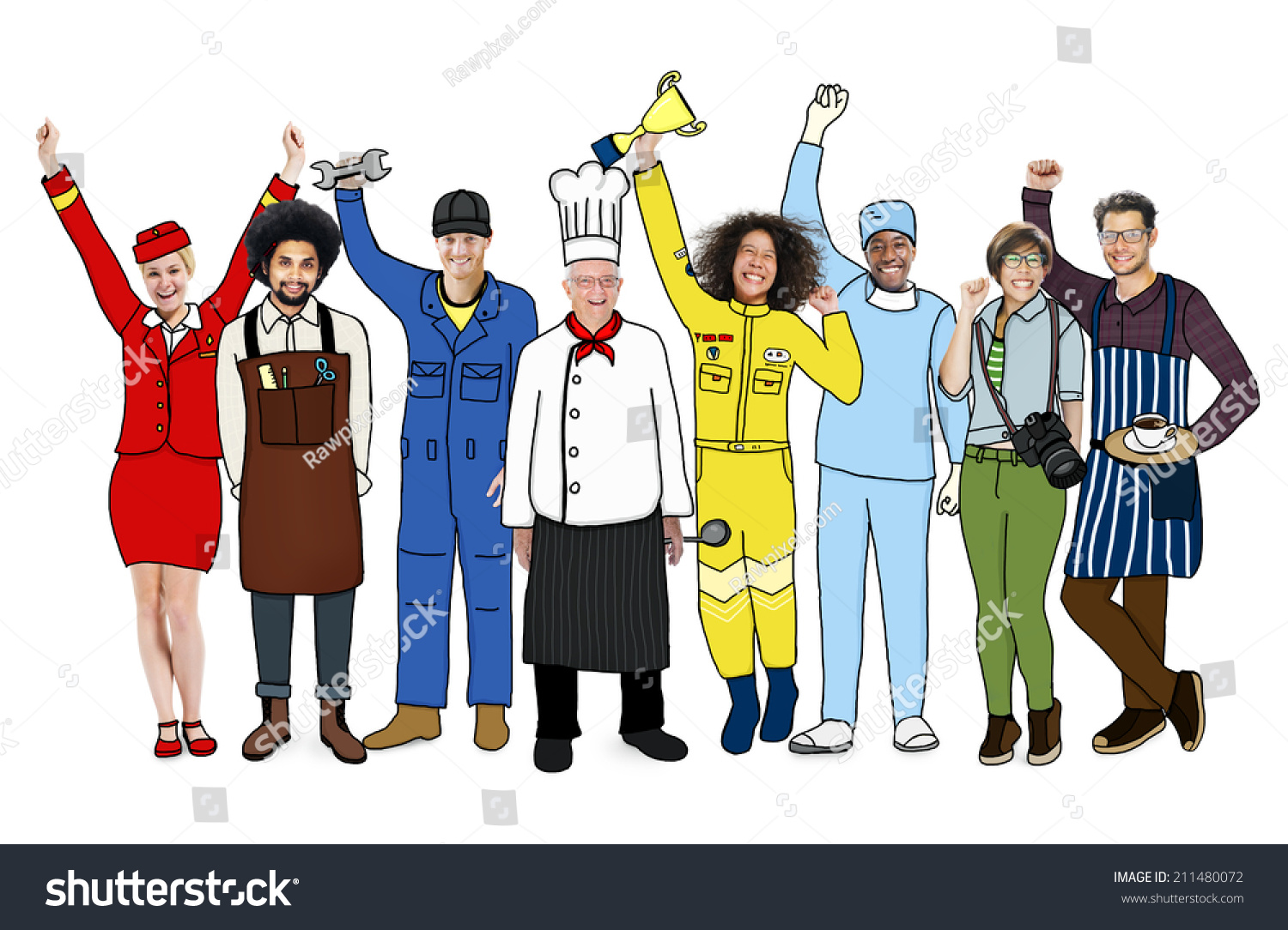Group Diverse Multiethnic People Different Jobs Stock Photo 211480072 ... Group Diverse Multiethnic People Different Jobs Stock Photo 211480072 ...