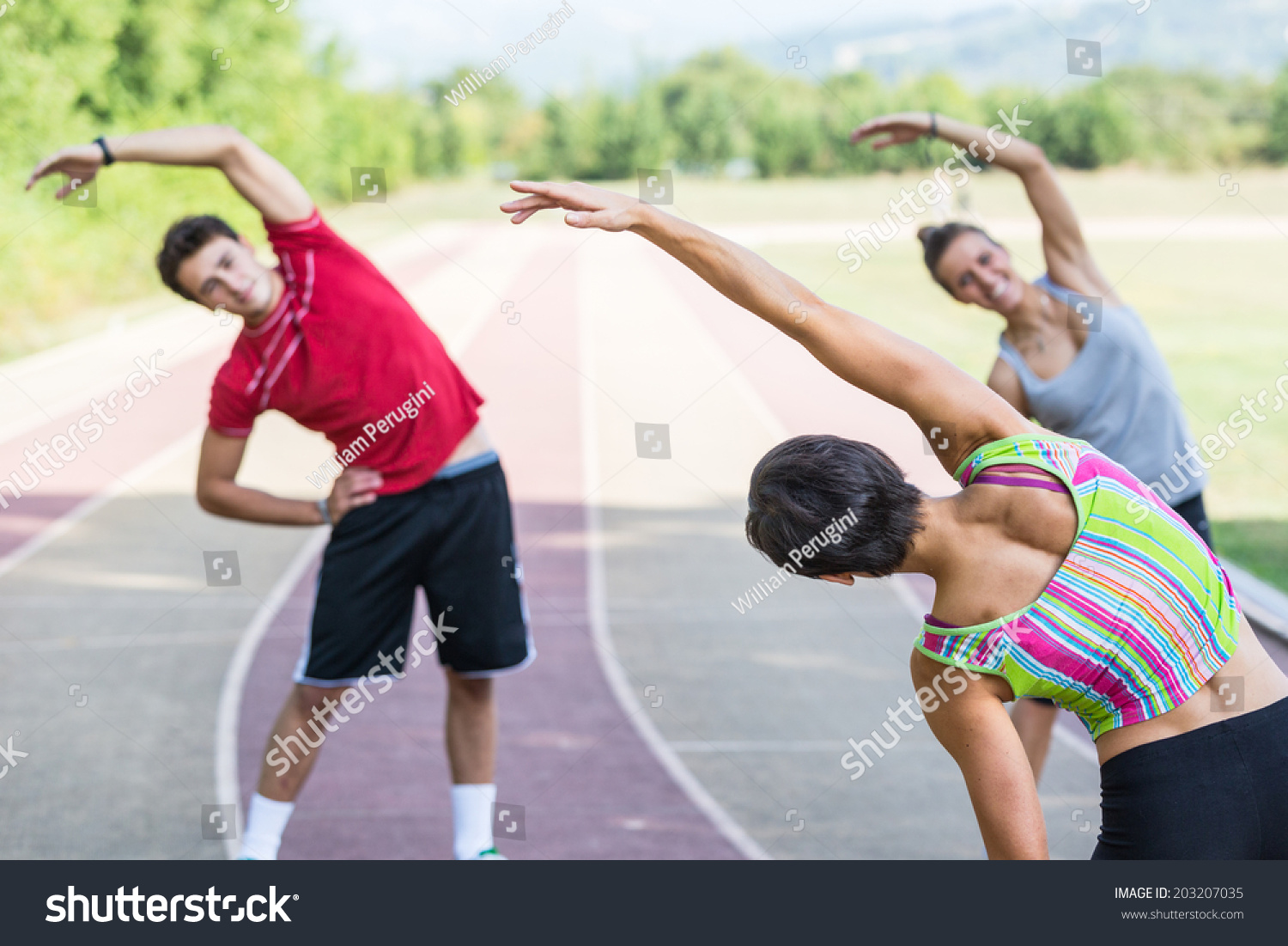 Group People Doing Stretching Exercises Stock Photo (Edit Now) 203207035 Group People Doing Stretching Exercises Stock Photo (Edit Now) 203207035