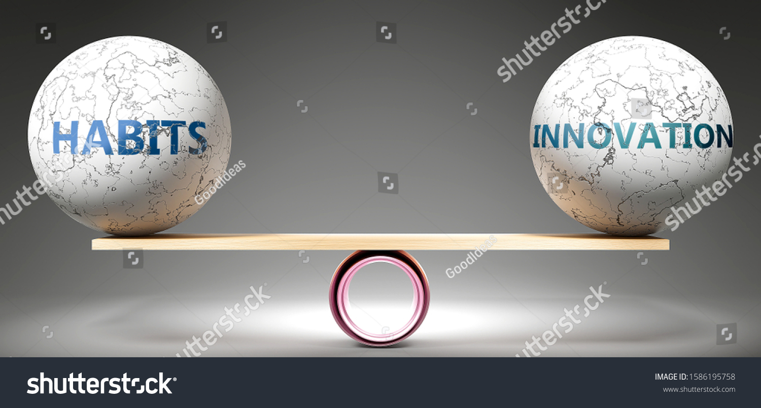Habits Innovation Balance Pictured Balanced Balls 스톡 일러스트 1586195758