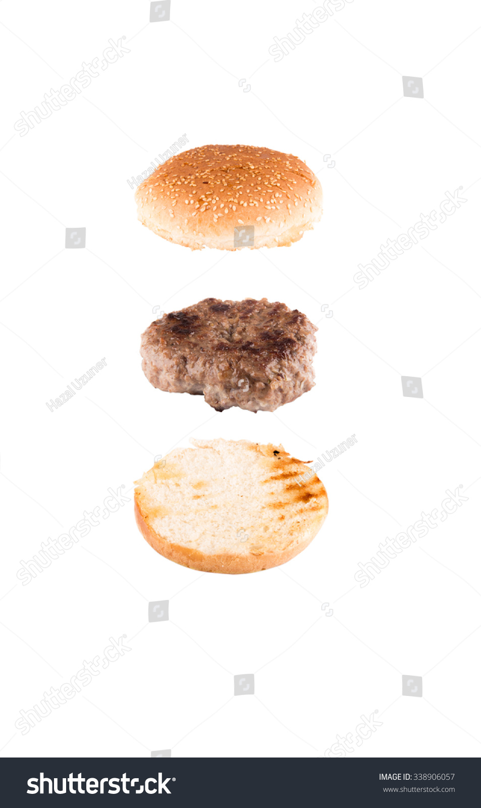 Hamburger Exploded Into Layers Stock Photo 338906057 | Shutterstock