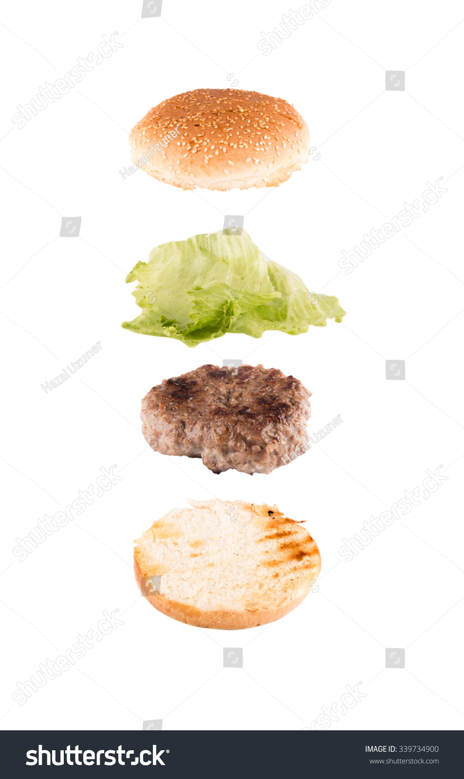 Hamburger Exploded Into Layers Stock Photo 339734900 | Shutterstock