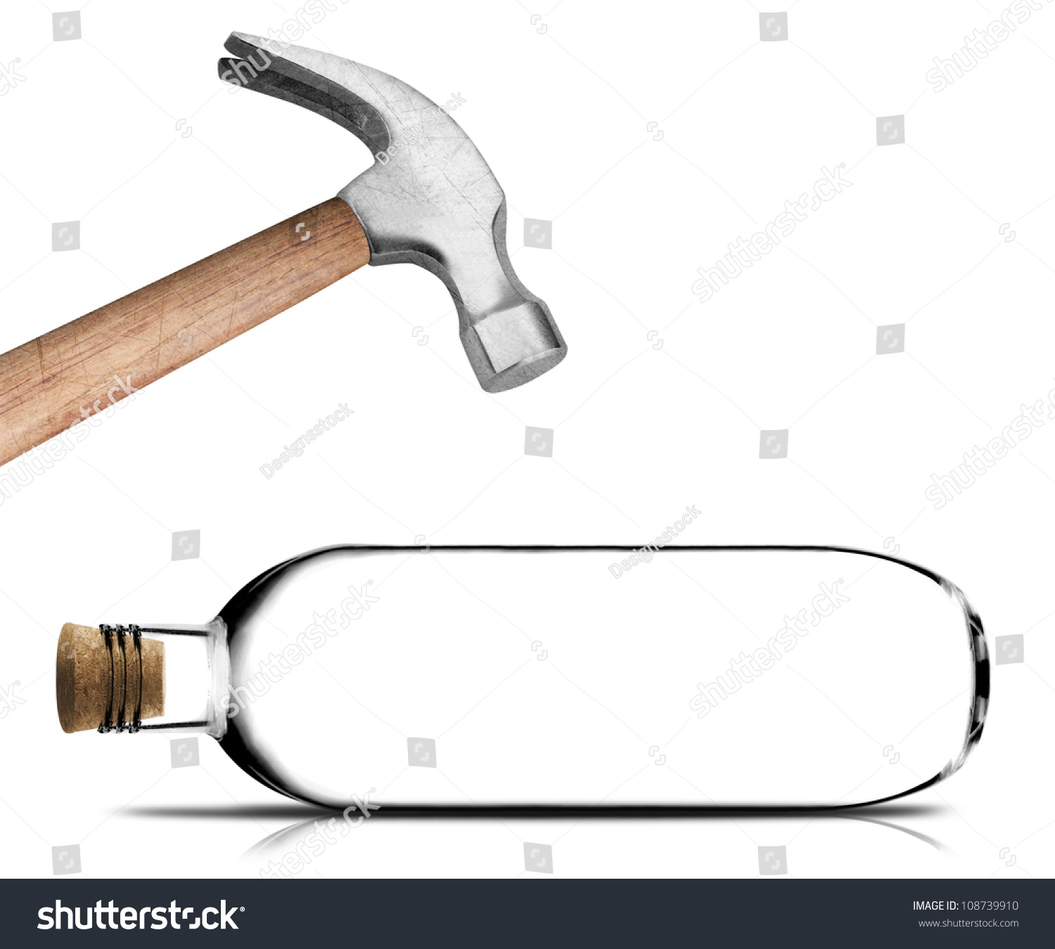 Hammer Hitting Empty Bottle Stock Photo 108739910 | Shutterstock