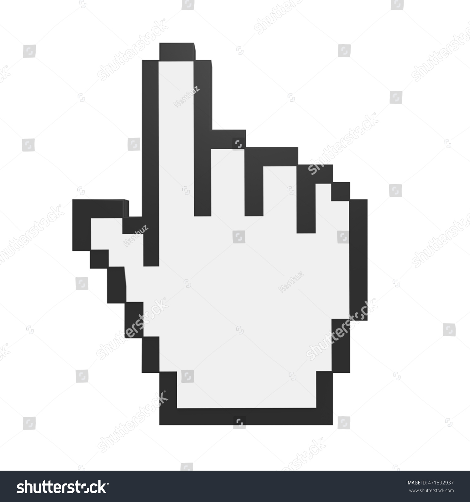 Hand Cursor Isolated 3d Rendering Stock Illustration 471892937