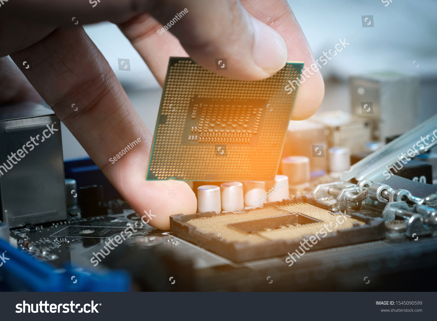 Hand Computer Engineering Brings Computer Cpu Stock Photo 1545090599 ...