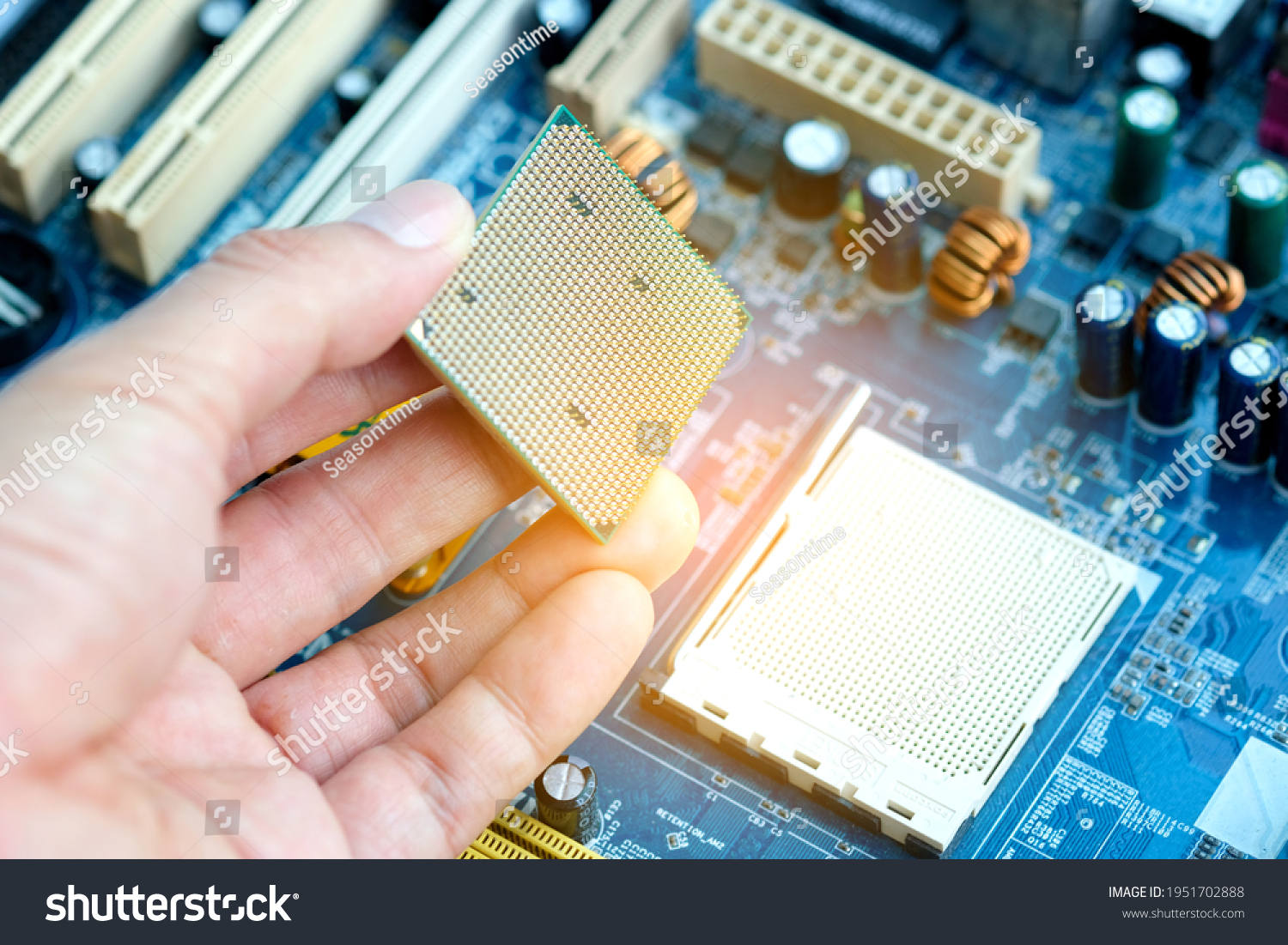 Hand Computer Engineering Brings Computer Cpu Stock Photo 1951702888 ...