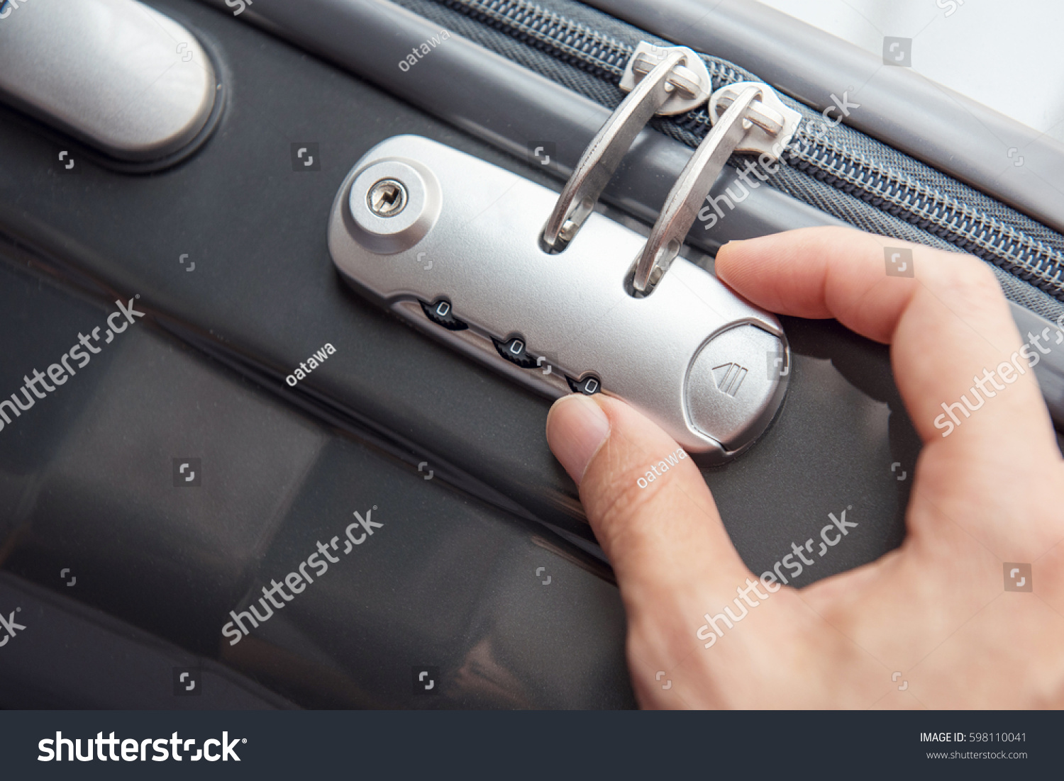 Hand Opens Suitcase Combination Lock Passcode Stock Photo (Edit Now ...
