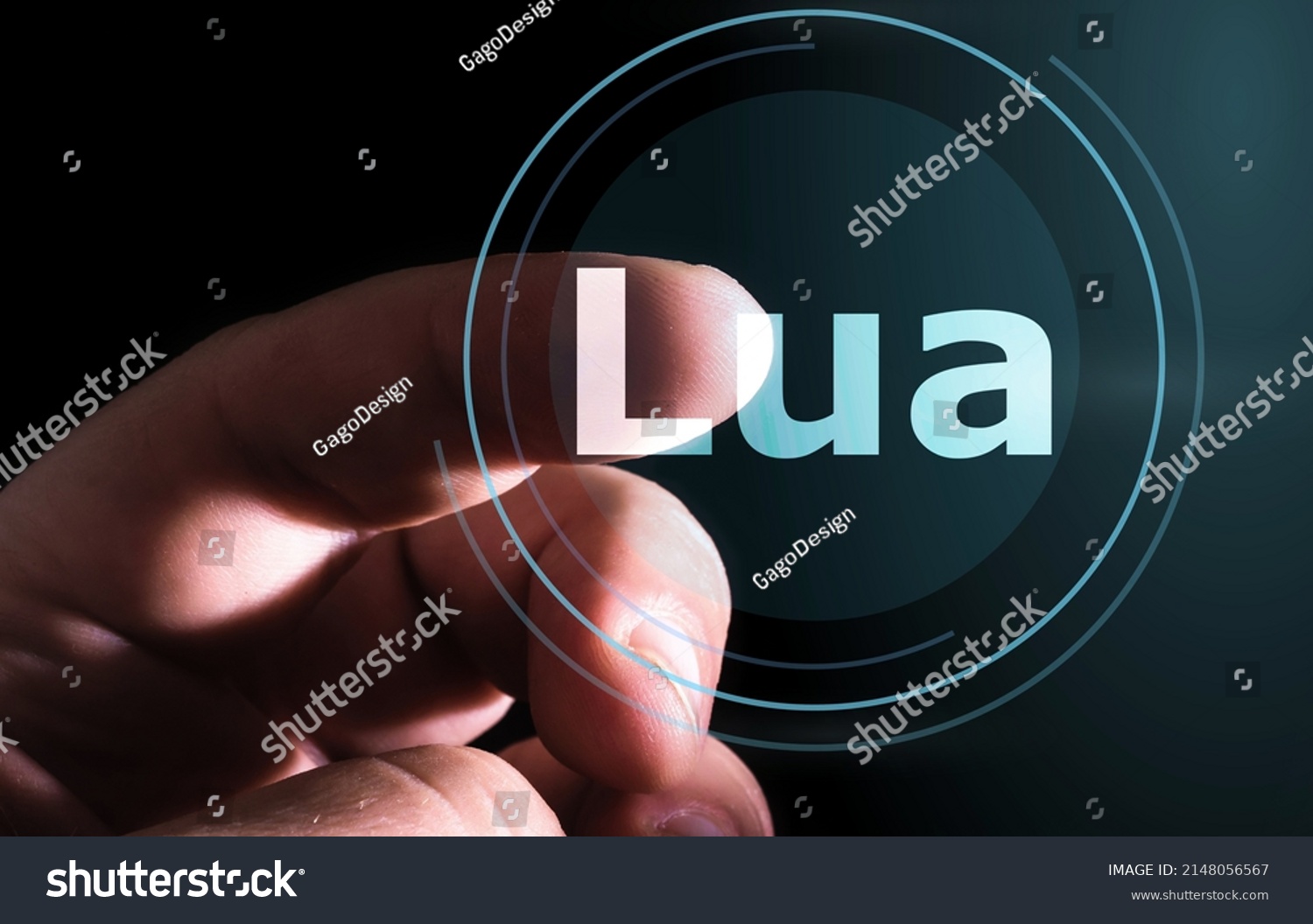 Hand Pressing Lua Button On Virtual Stock Photo 2148056567 | Shutterstock
