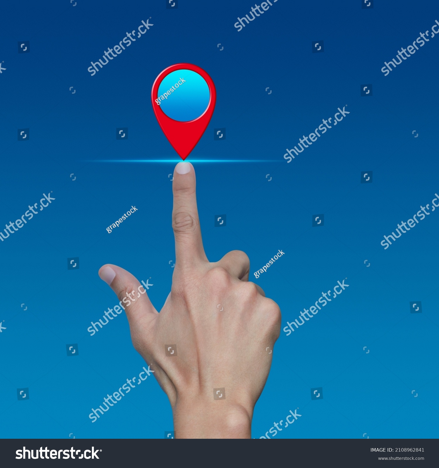 Hand Pressing Map Pin Point Location Stock Photo 2108962841 | Shutterstock