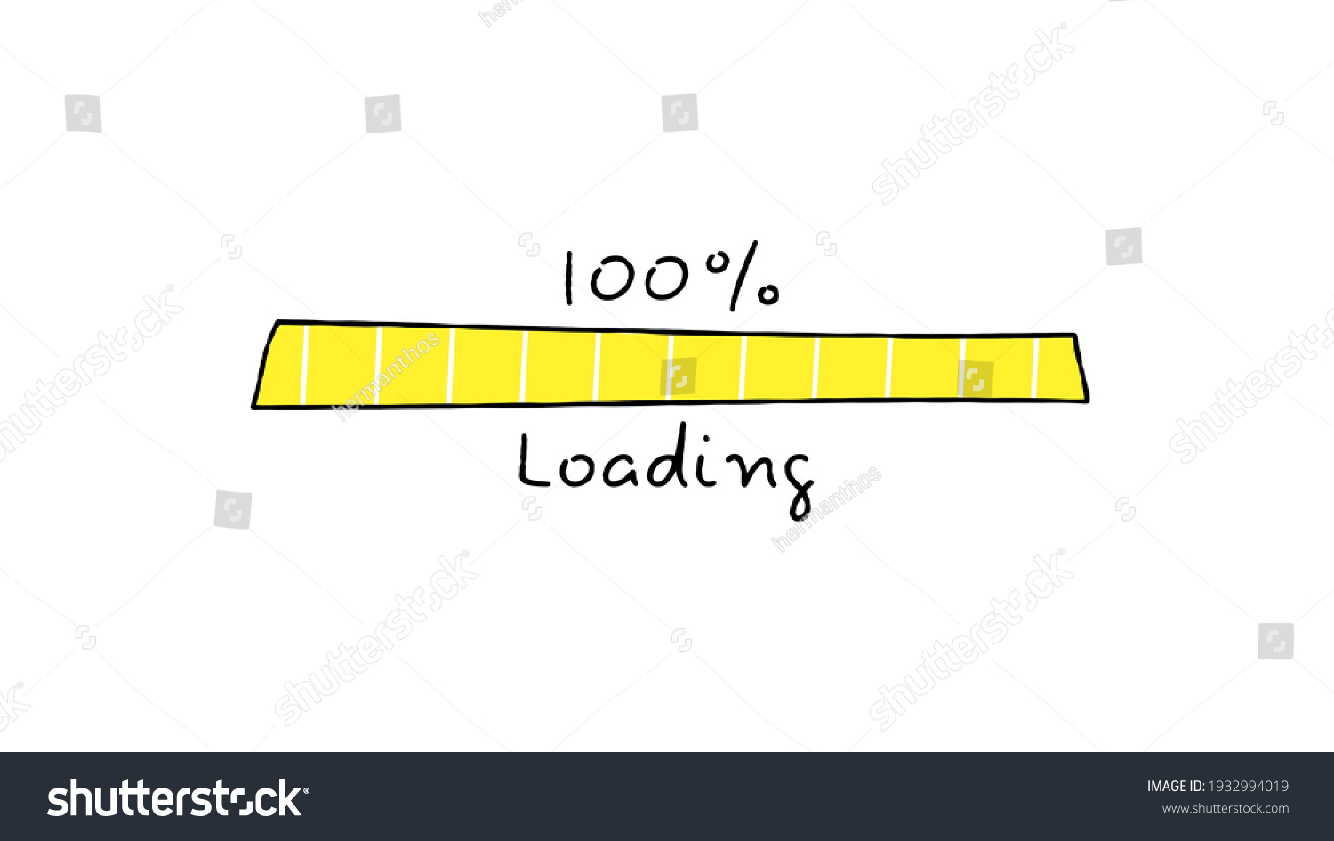 Handwritten 100 Loading Progress Bar On Stock Illustration 1932994019