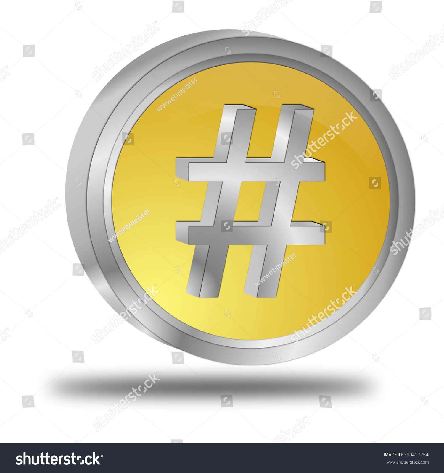 Hashtag Button Stock Illustration 399417754 | Shutterstock