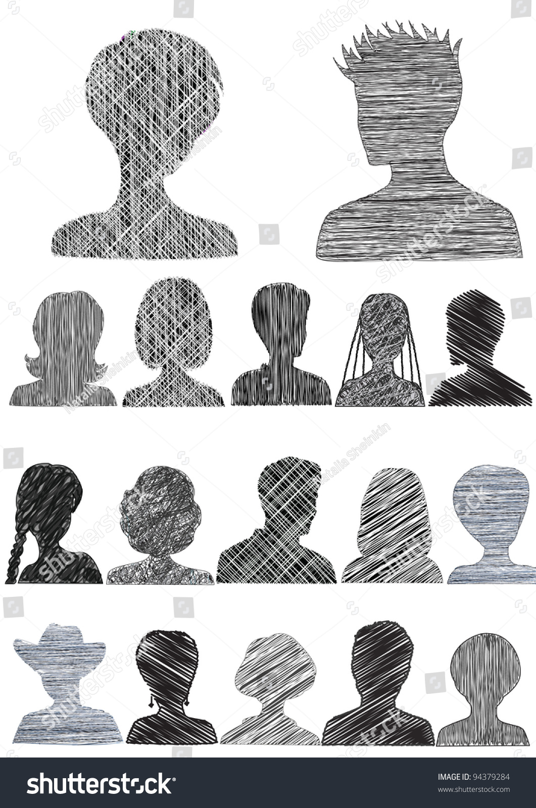 Head Silhouettes Scribble Effect Stock Illustration 94379284 | Shutterstock