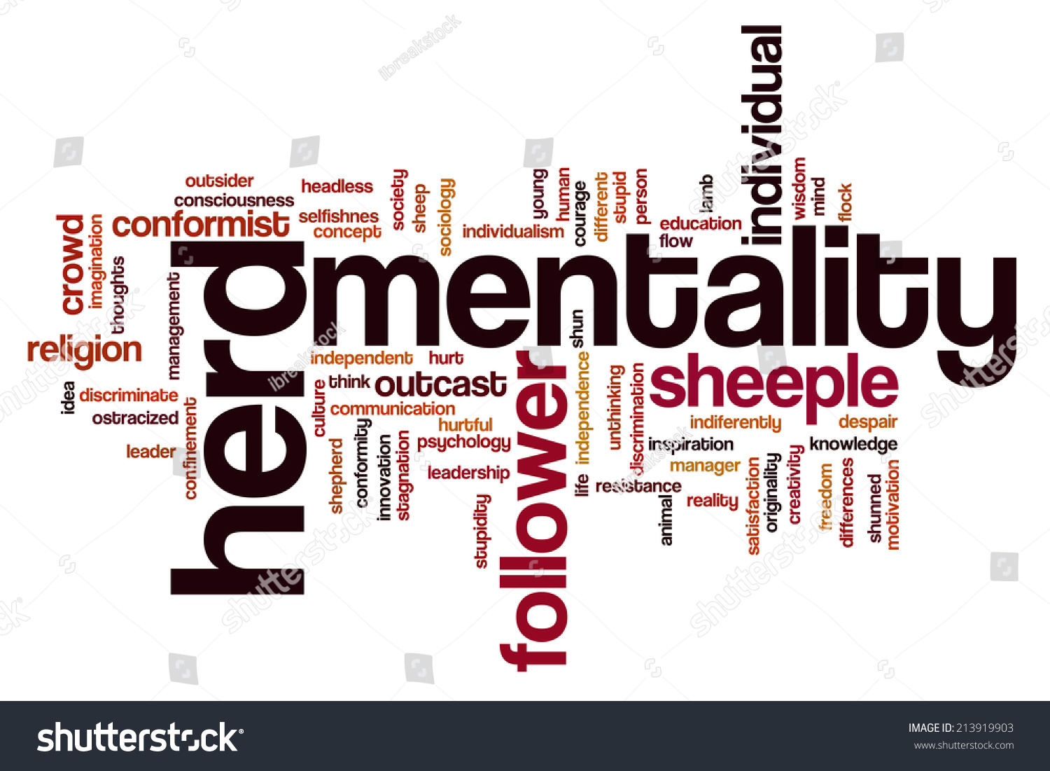 Herd Mentality Concept Word Cloud Background: ilustración de stock ...
