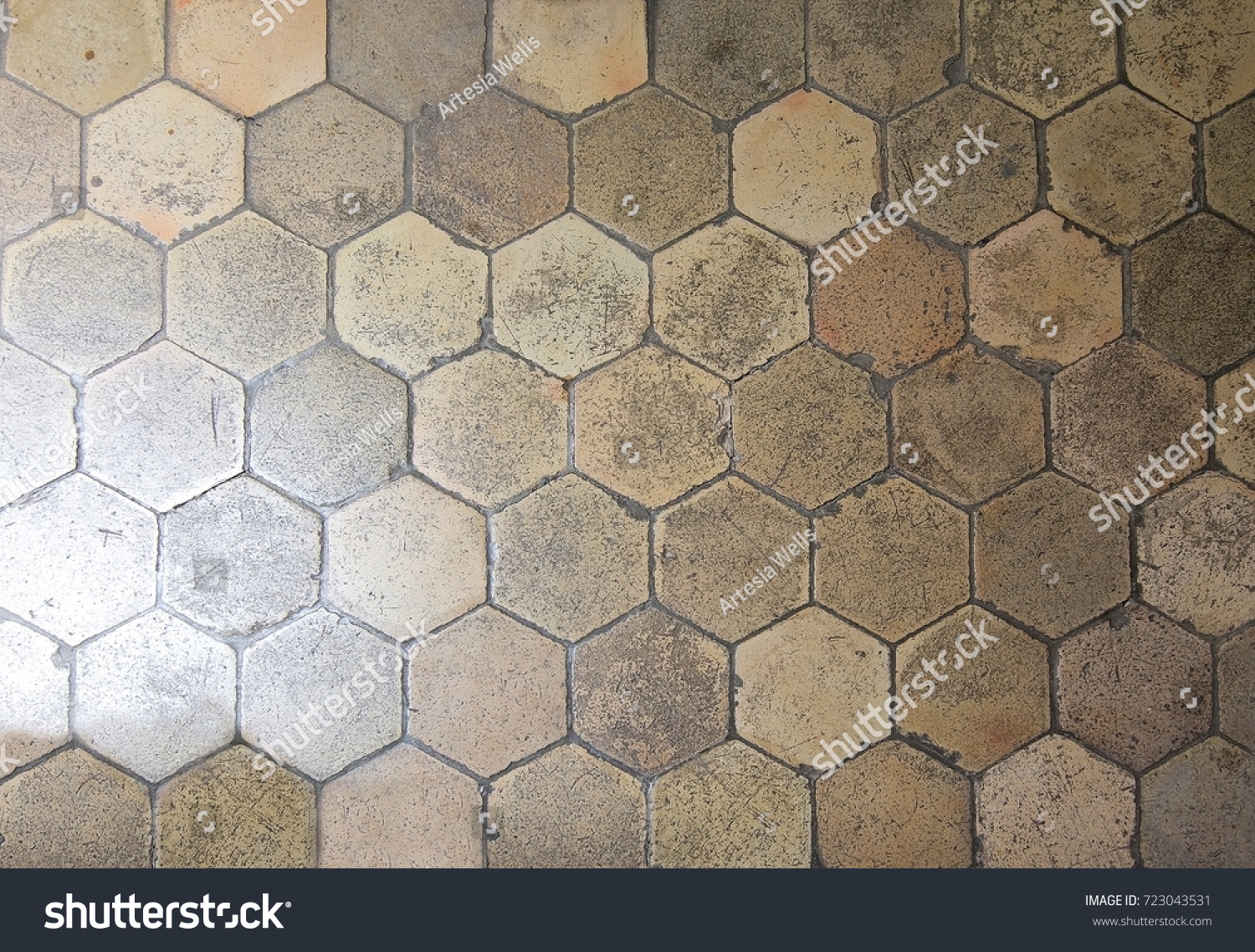 Hexagonal Floor Tiles Background Texture Stock Photo (Edit Now) 723043531