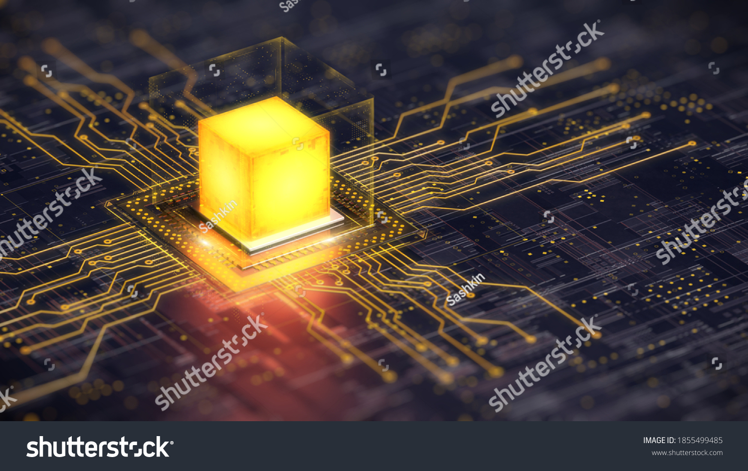 Hitech Central Computer Processors Cpu Concept Stock Illustration ...