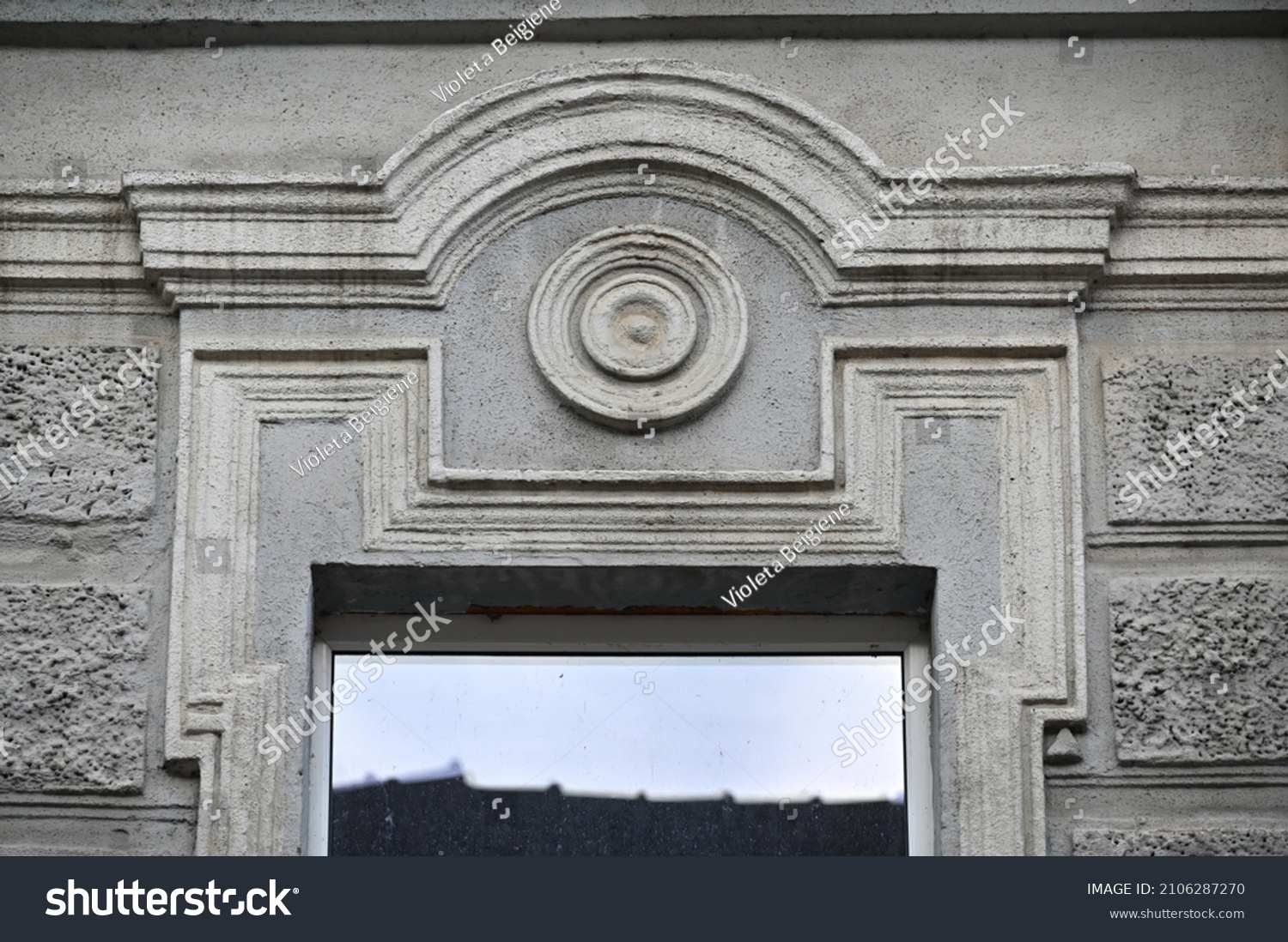Historic Masonry Rectangular Window Top Edging Stock Photo 2106287270 ...