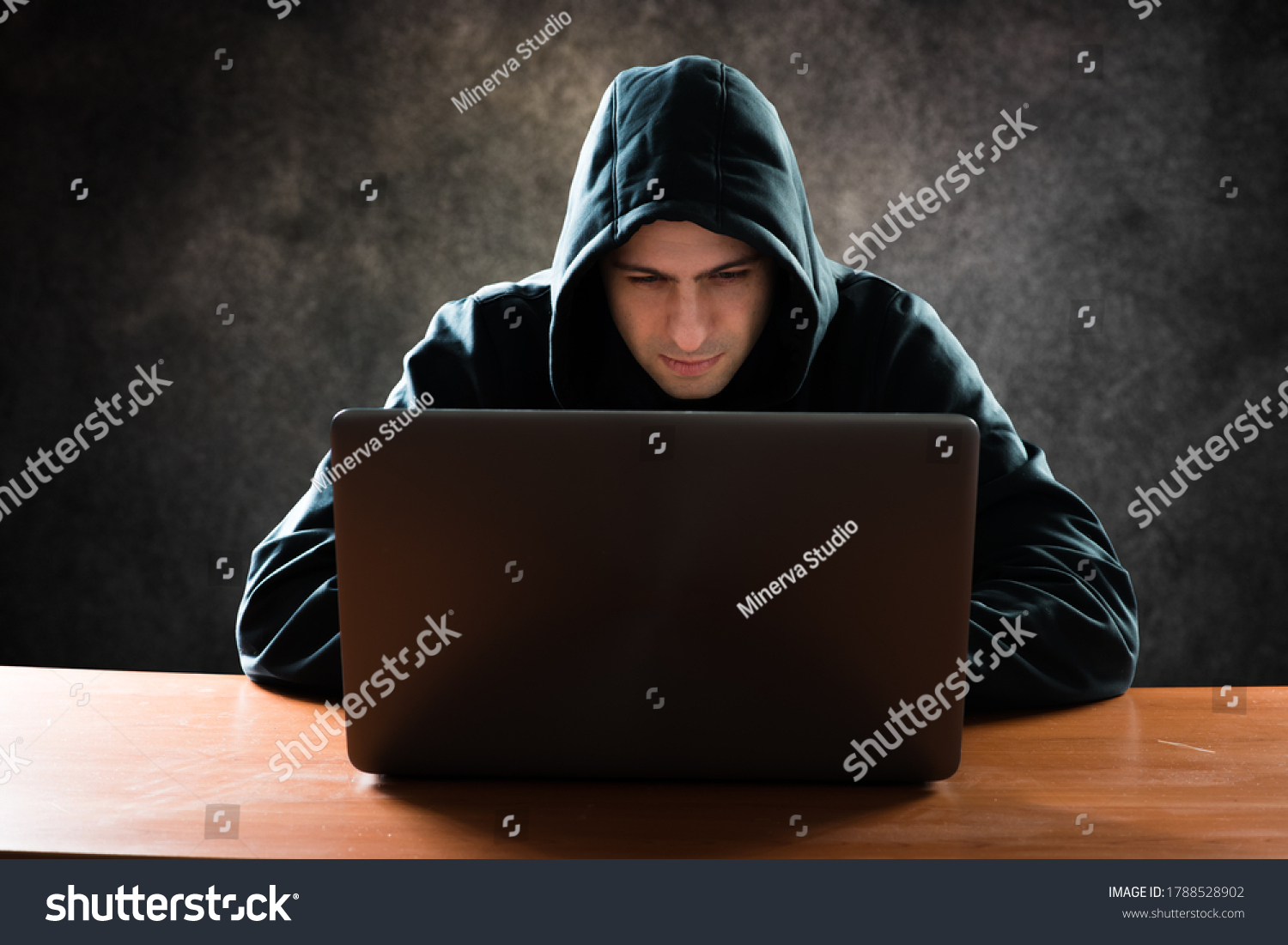 Hooded Computer Hacker Stealing Information Laptop Stock Photo 1788528902 | Shutterstock