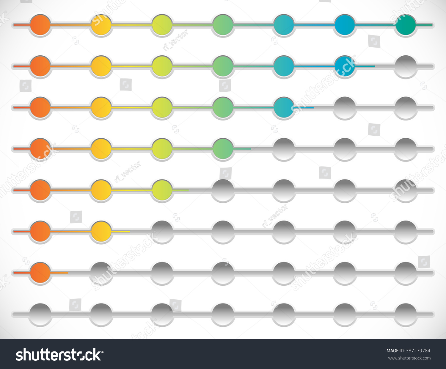 Horizontal Progress Loading Bars Steps Phases Stock Illustration 387279784