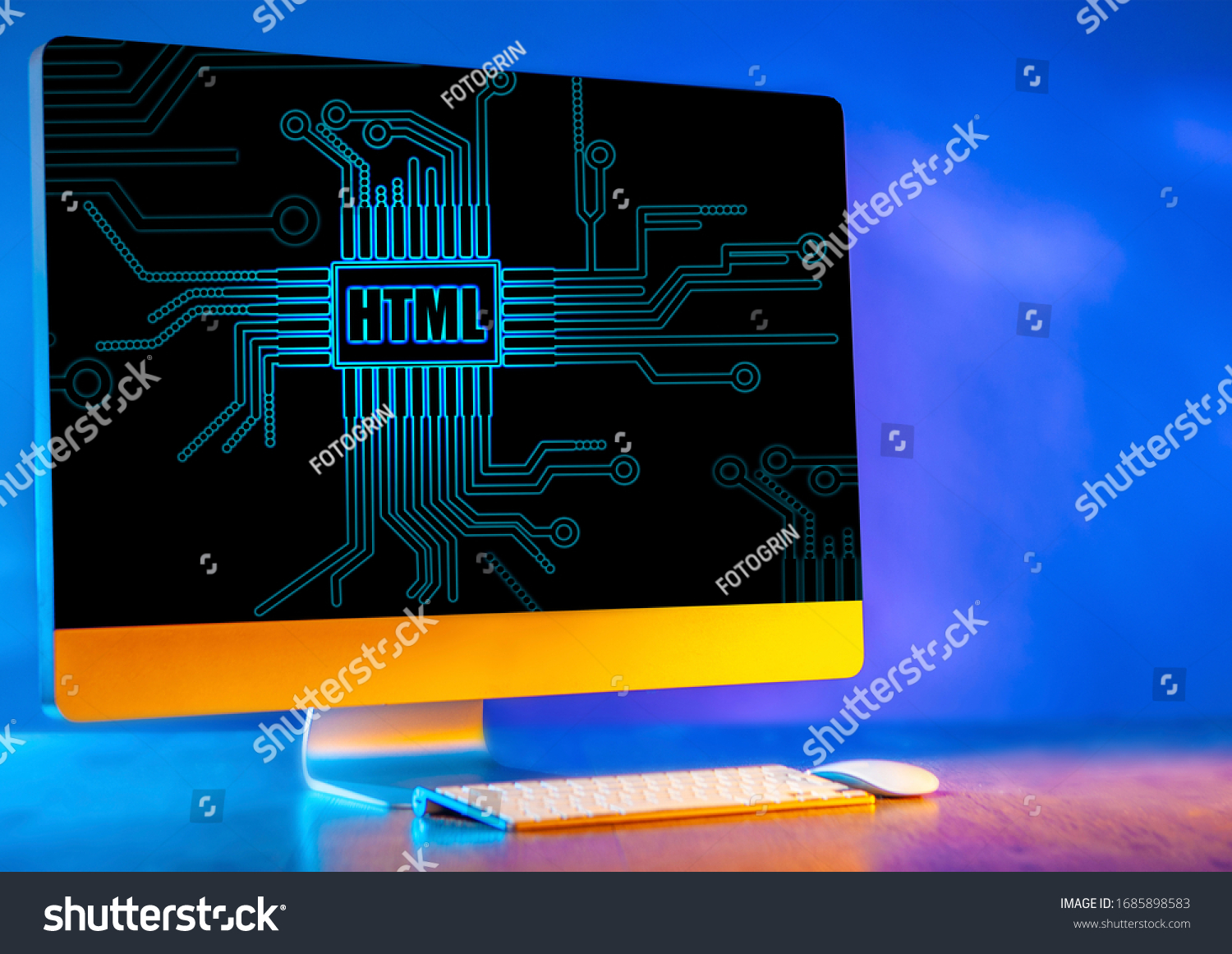 Html Html Logo On Monitor Screen Foto Stok 1685898583 | Shutterstock